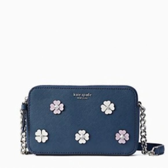 kate spade | Bags | Kate Spade Cameron Spade Flower Applique Double Zip ...